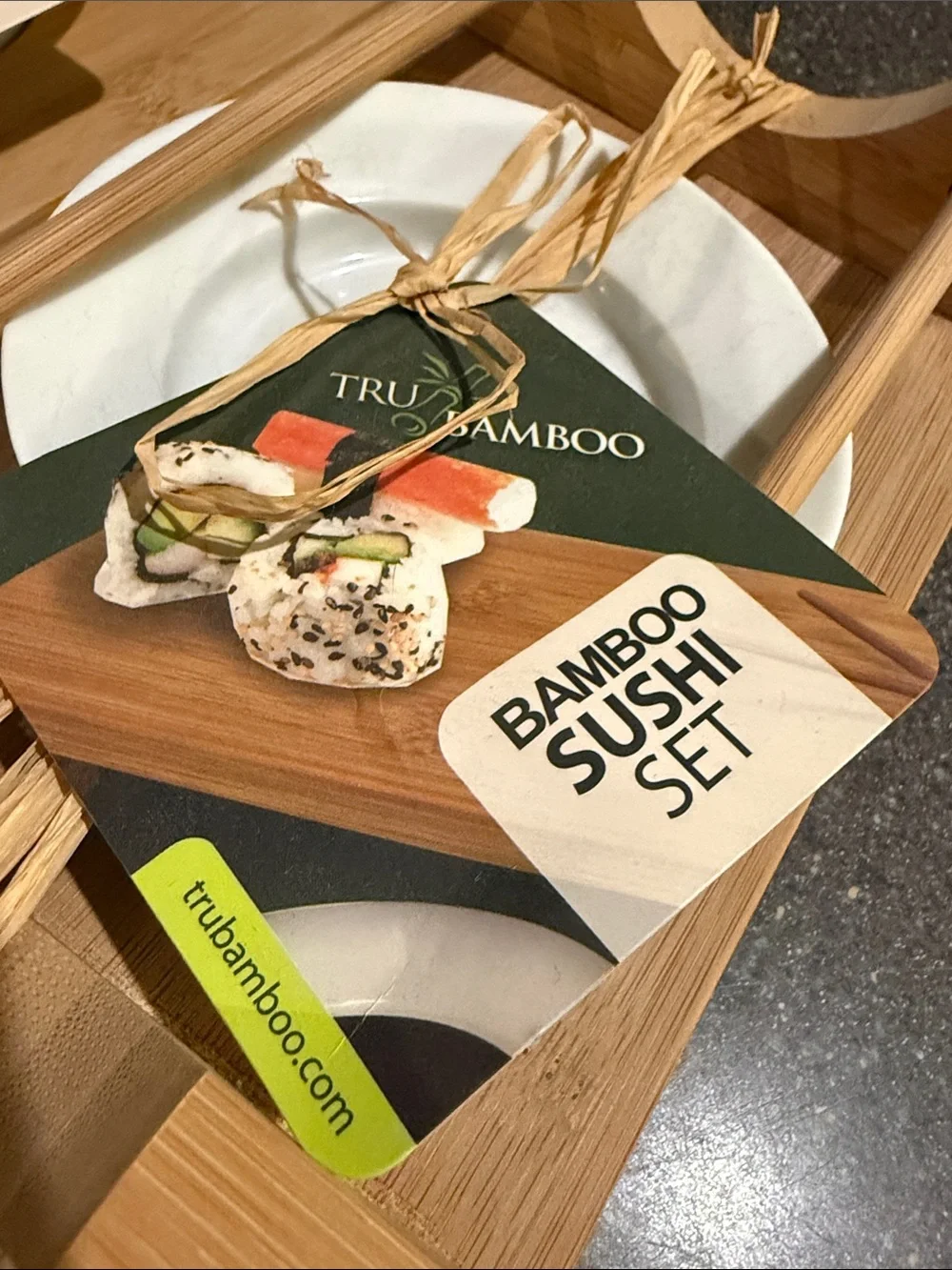 TruBamboo | Dining | Bamboo Natural Bamboo Sushi Serving Set With White ...
